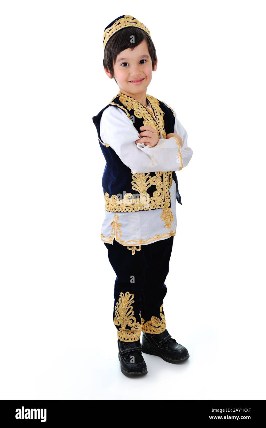 Beautiful middle-eastern child with his arms folded Stock Photo - Alamy