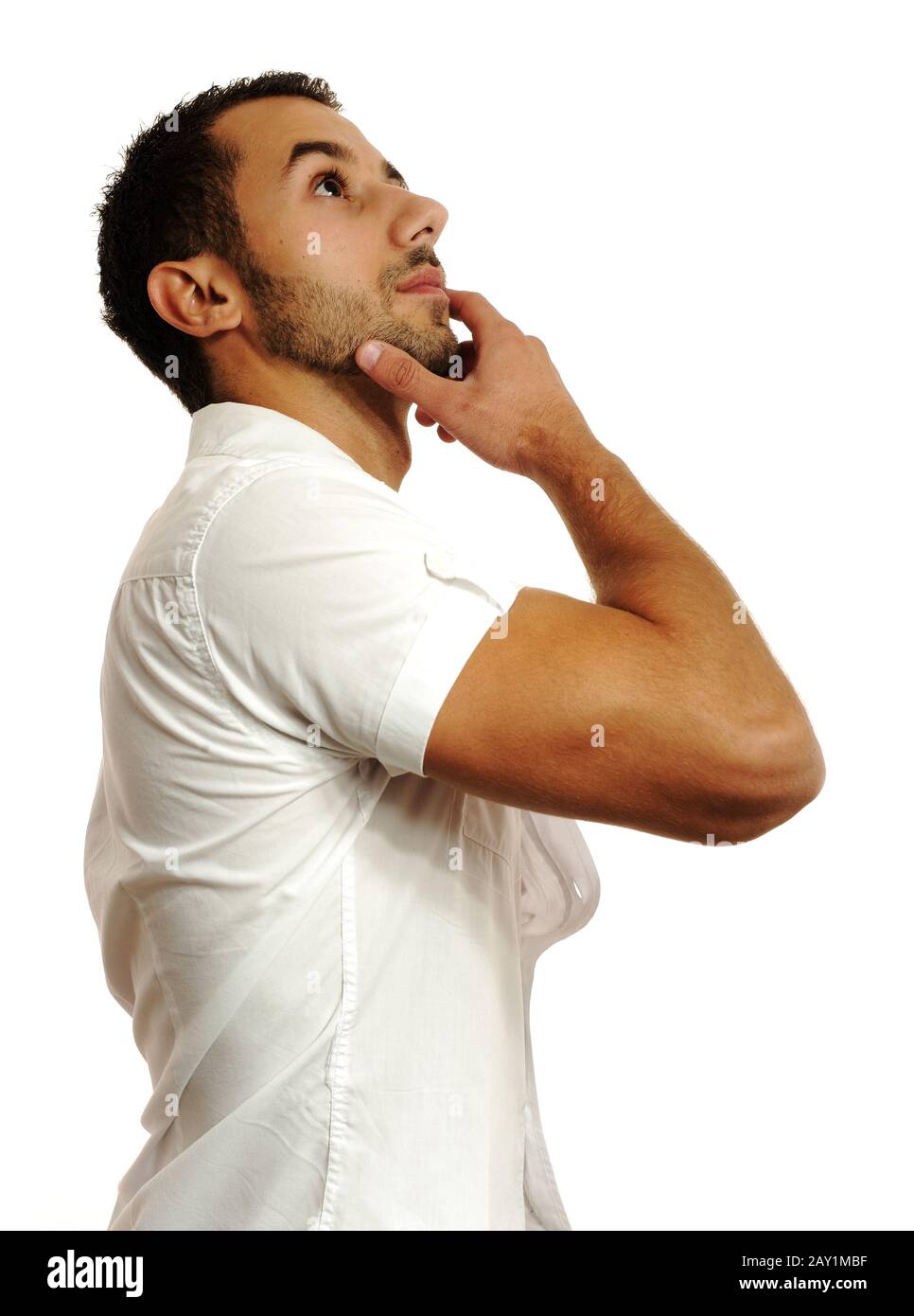 Young man thinking Stock Photo - Alamy