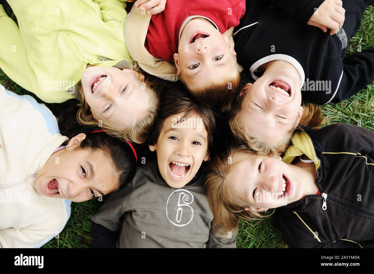 Smiling Children Faces Group