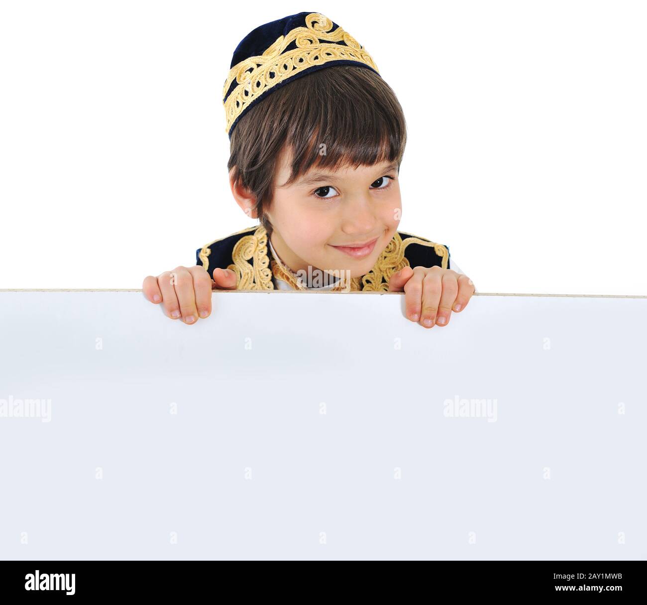 happy kid boy with text Stock Photo - Alamy