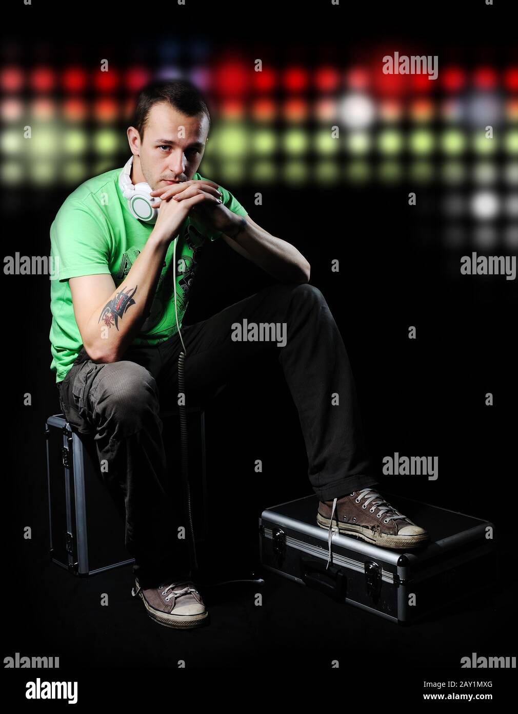 Dee jay in action Stock Photo - Alamy