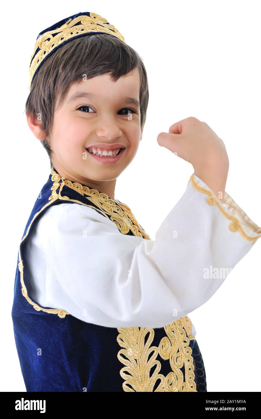 Middle-eastern child showing of Stock Photo - Alamy