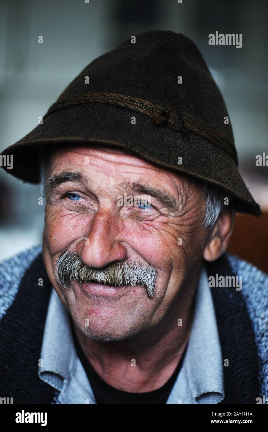 Portrait of old man with mustache Stock Photo - Alamy