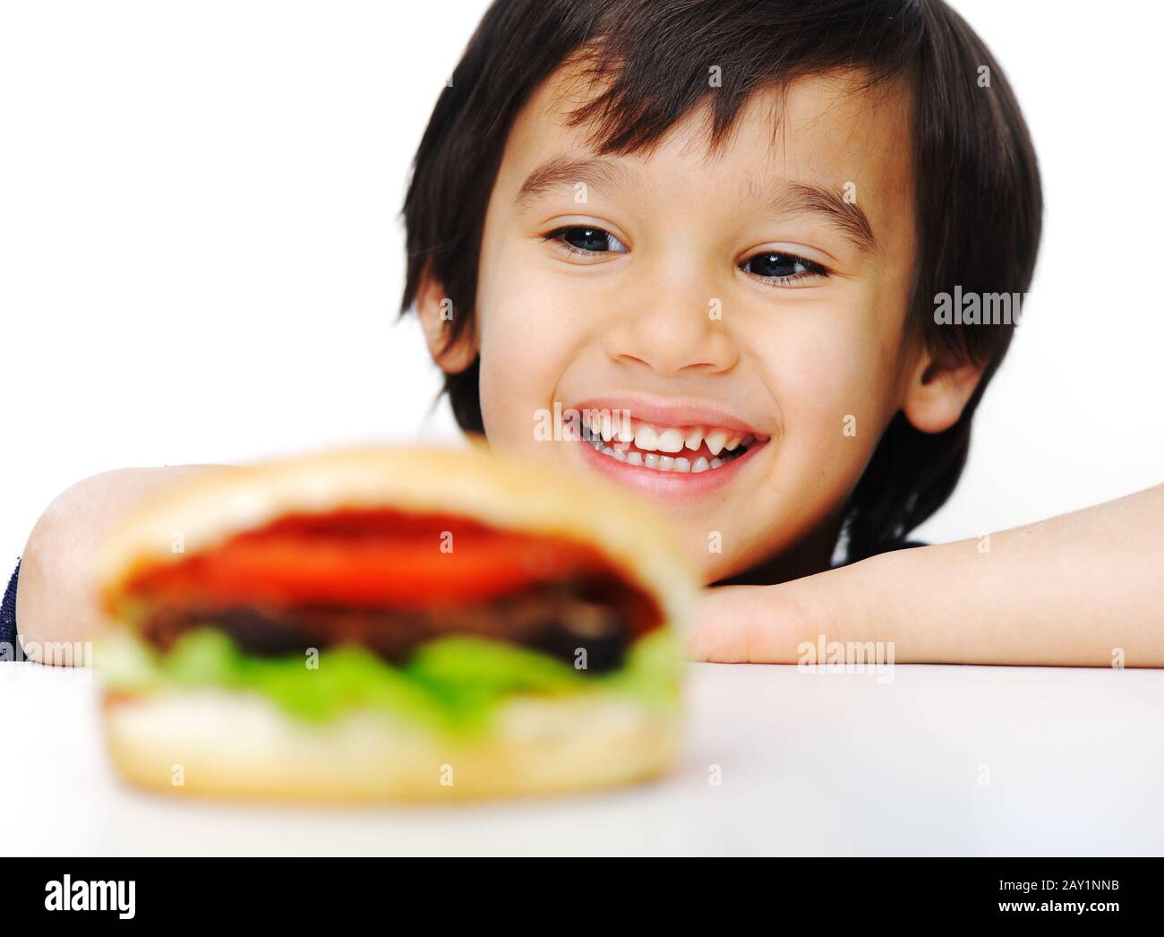 Chicken burger child hi-res stock photography and images - Alamy