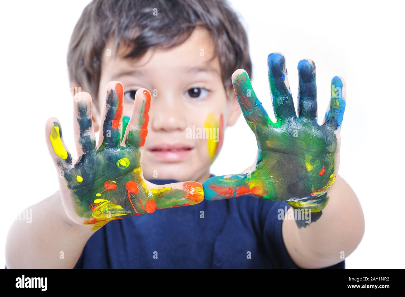 Messy happy child Stock Photo - Alamy