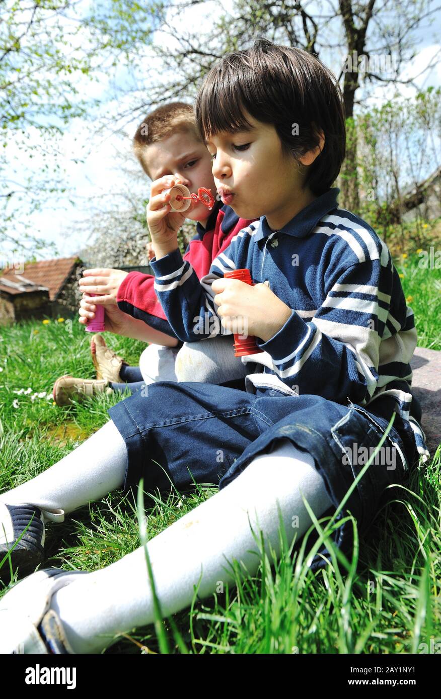 happy children in nature outdoor Stock Photo - Alamy