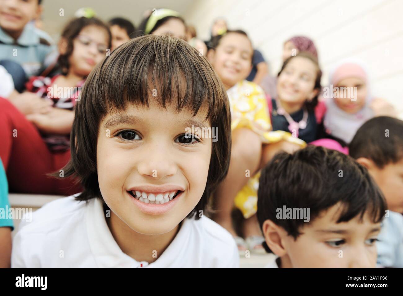 Crowd of children Stock Photo - Alamy