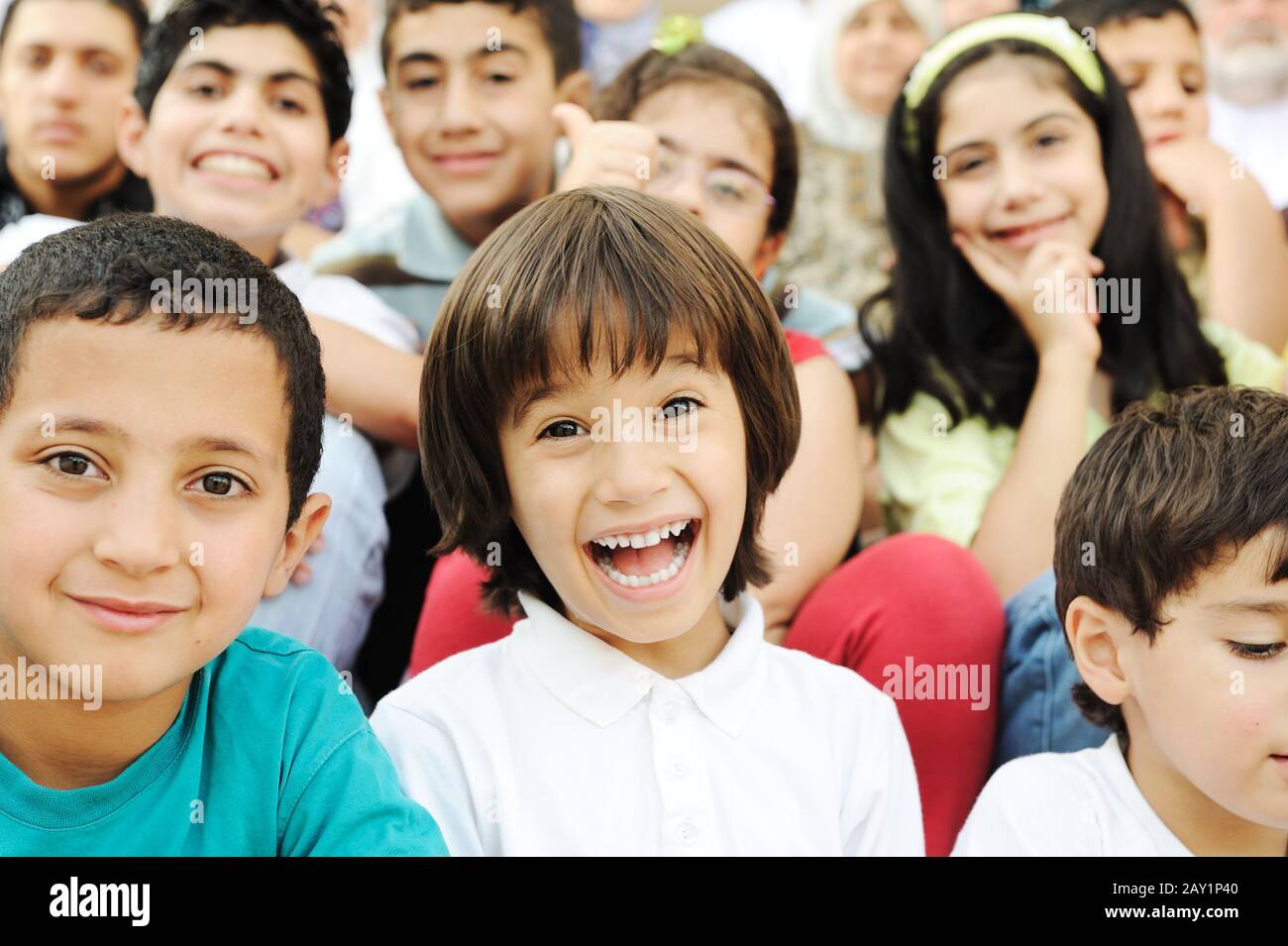 Crowd of children Stock Photo - Alamy