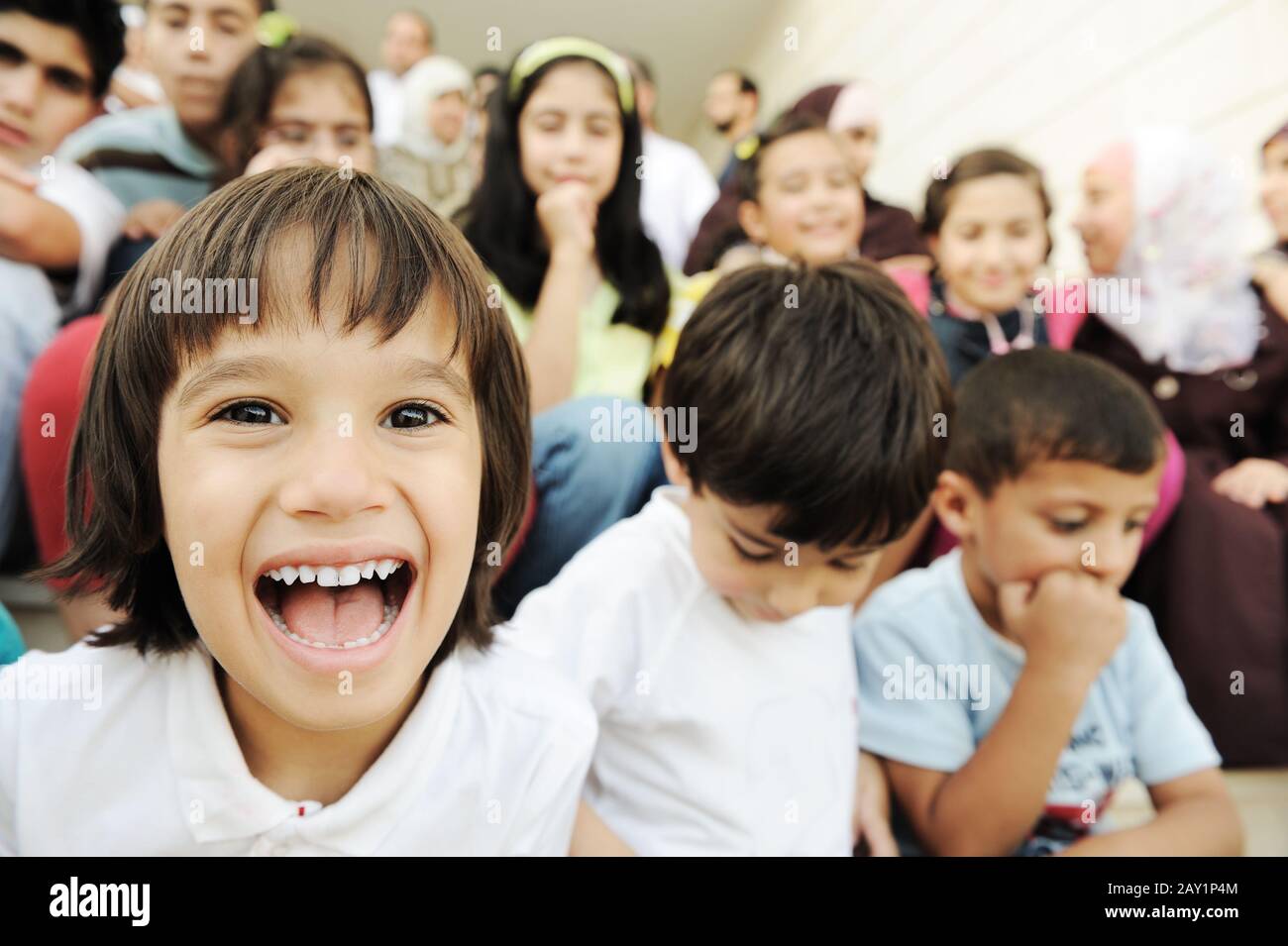 Crowd of children Stock Photo - Alamy