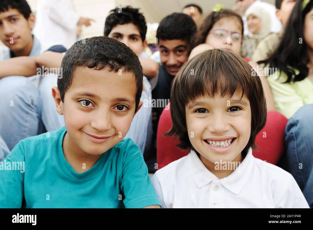 Crowd of children Stock Photo - Alamy