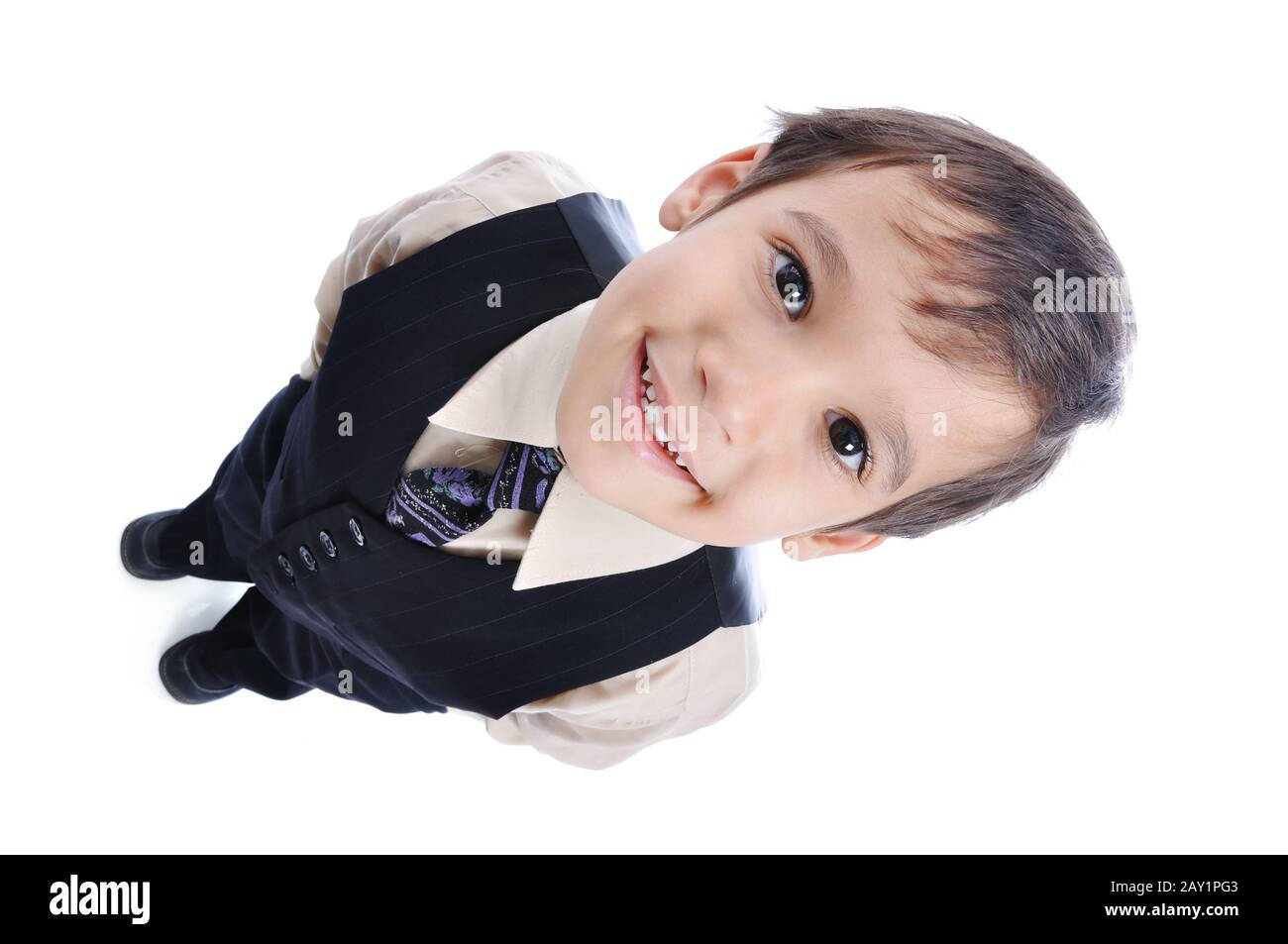 A little cute kid in business suit isolated Stock Photo - Alamy