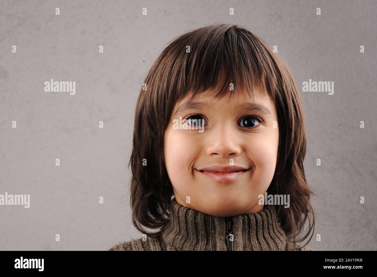 Schoolboy, series of clever kid 6-7 years old with facial expressions ...