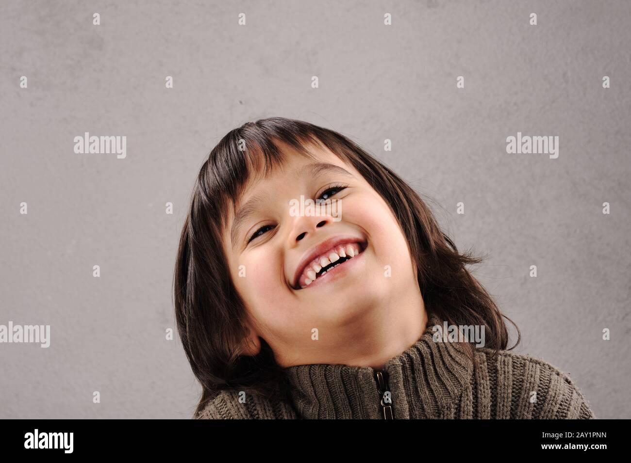 Schoolboy, series of clever kid 6-7 years old with facial expressions ...