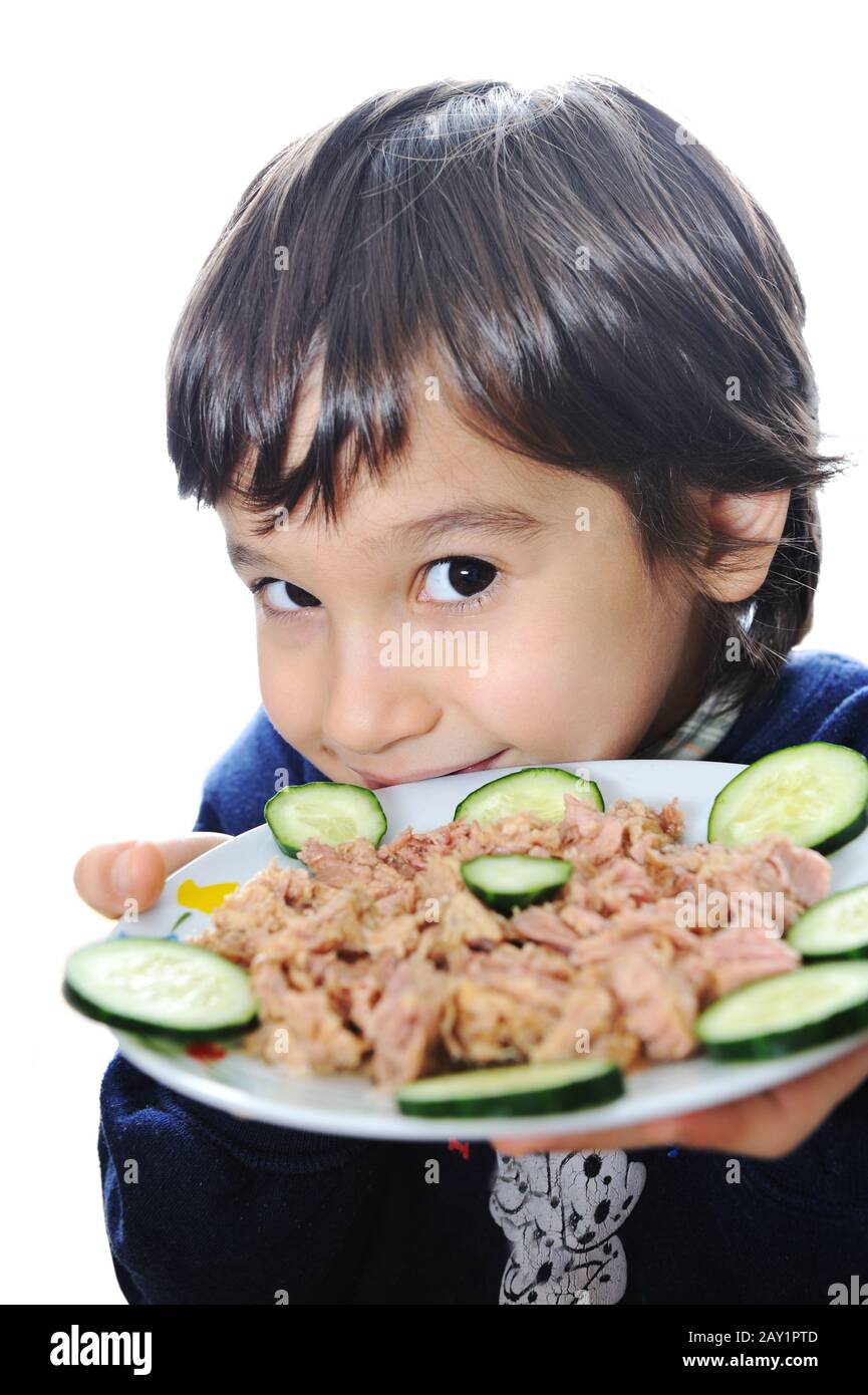 Child and fish plate hi-res stock photography and images - Alamy