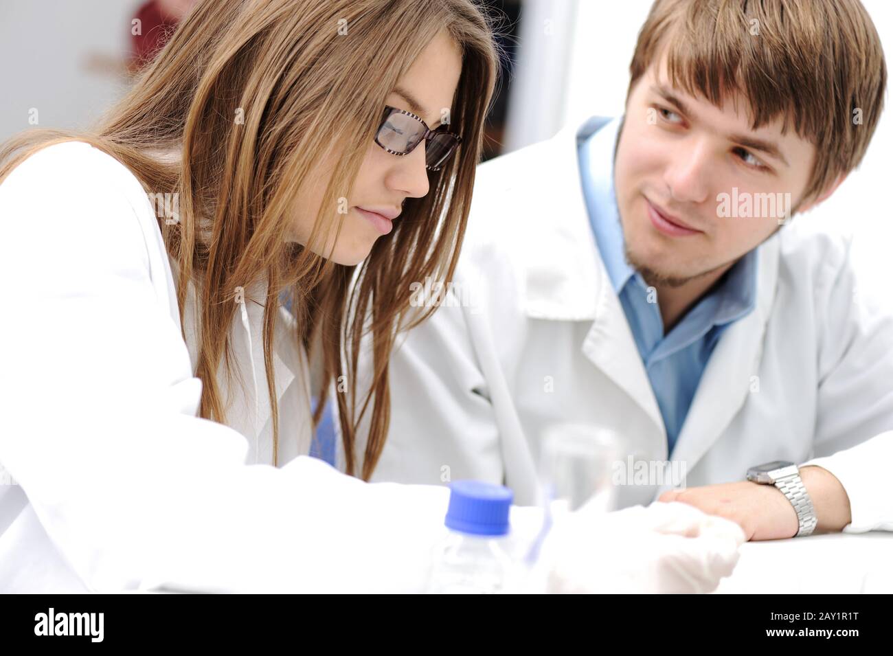 Successful teamwork inside the lab Stock Photo - Alamy