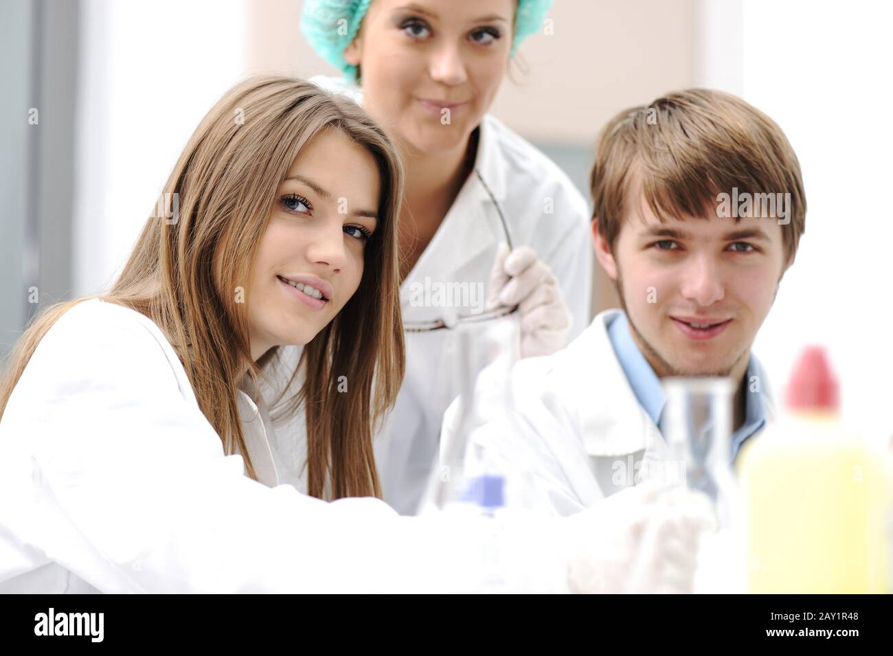 Successful teamwork inside the lab Stock Photo - Alamy