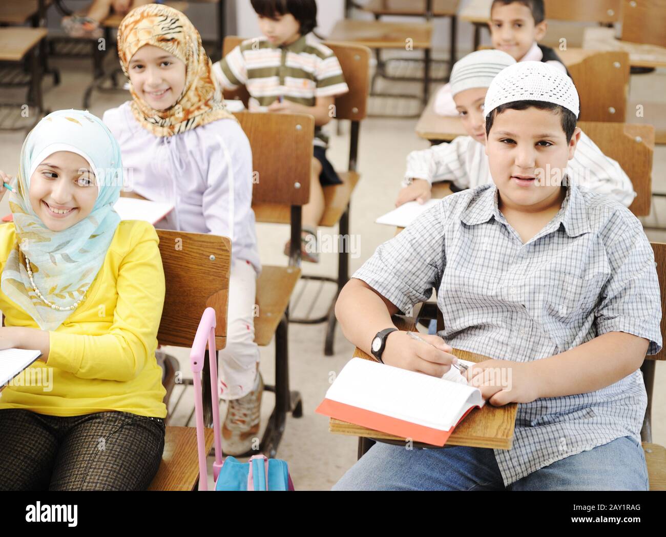 Arabic middle eastern students at school Stock Photo - Alamy