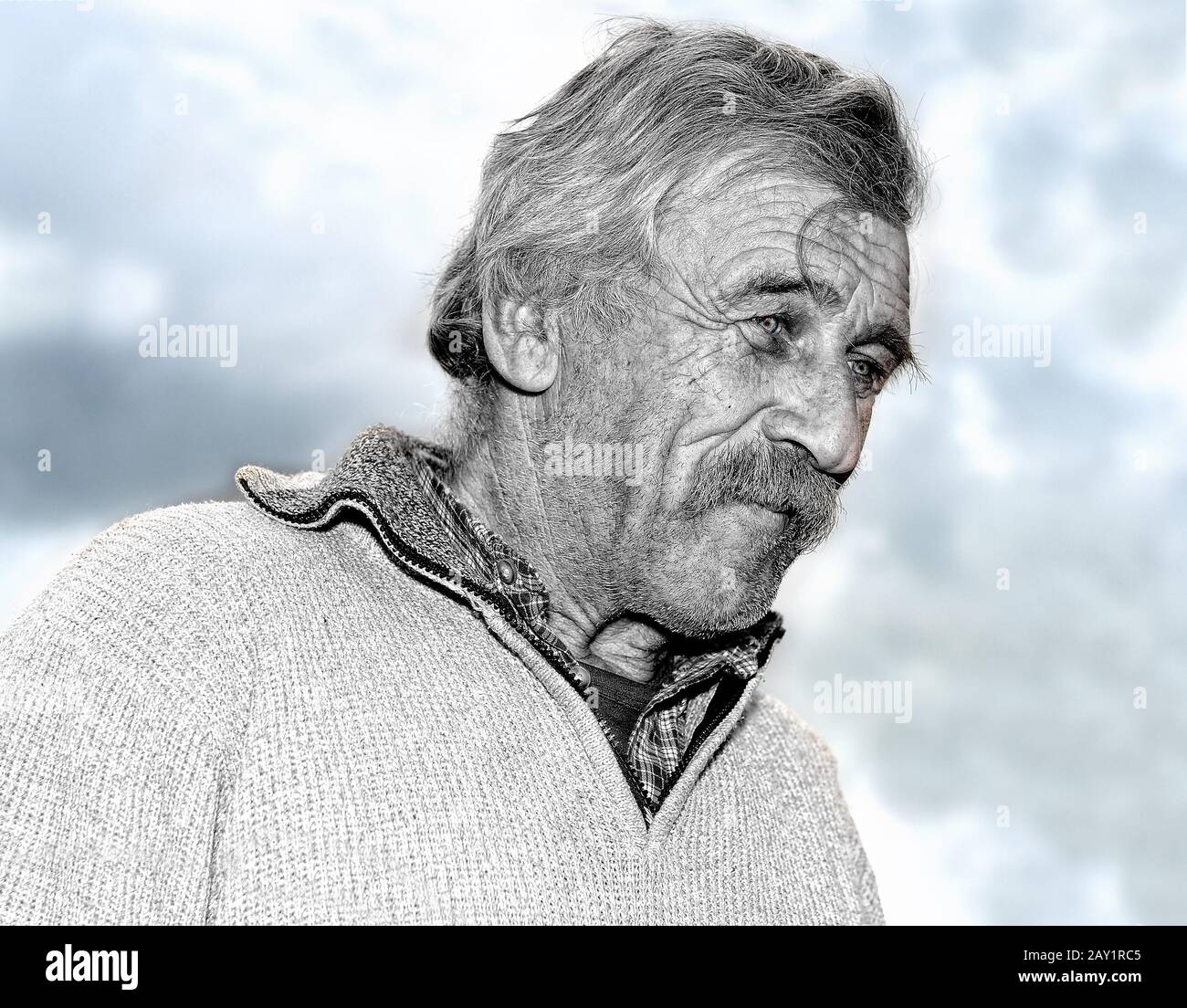 Elderly person, portrait in natural pose Stock Photo - Alamy