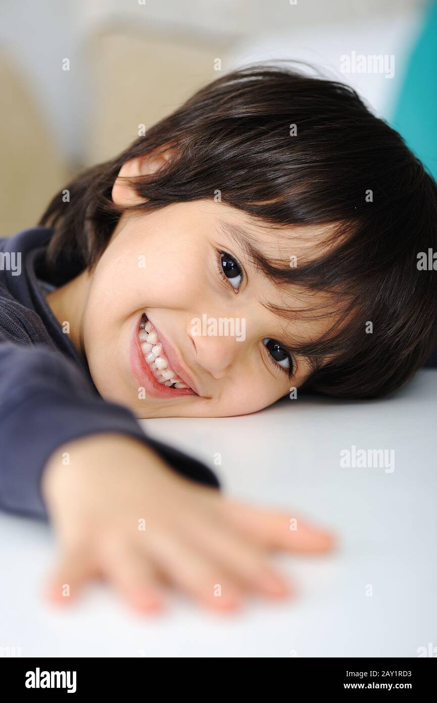 Very positive and cute kid Stock Photo - Alamy