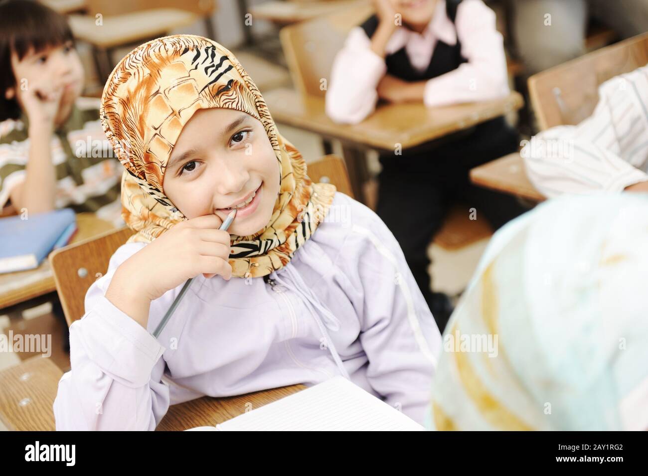 Children at school classroom Stock Photo - Alamy