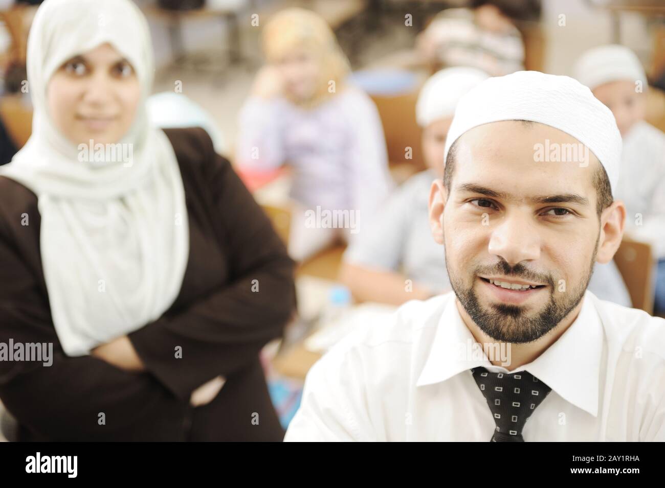 Arabic middle eastern students at school Stock Photo - Alamy