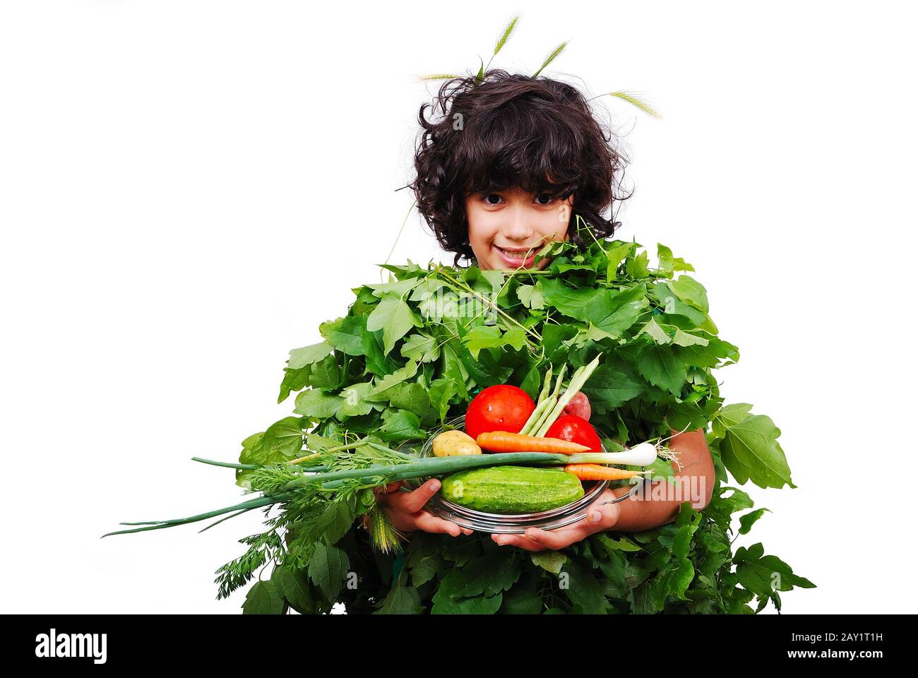Green vegetable girl Stock Photo - Alamy