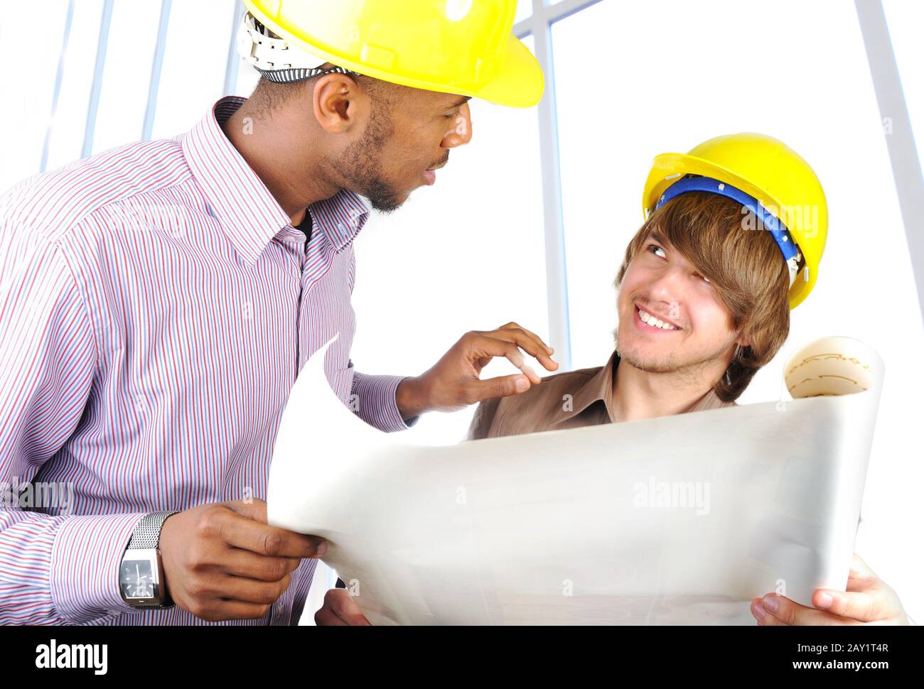 Boss team young engineers hi-res stock photography and images - Alamy