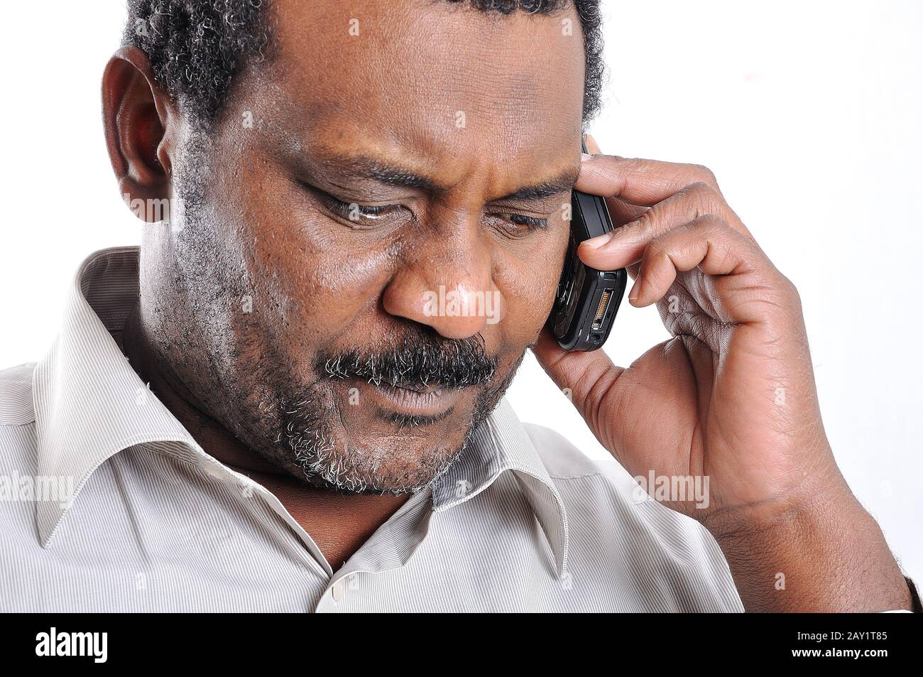 African American man speaking on phone Stock Photo - Alamy