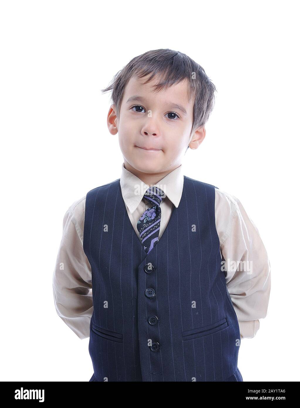 A little cute kid in business suit isolated Stock Photo - Alamy