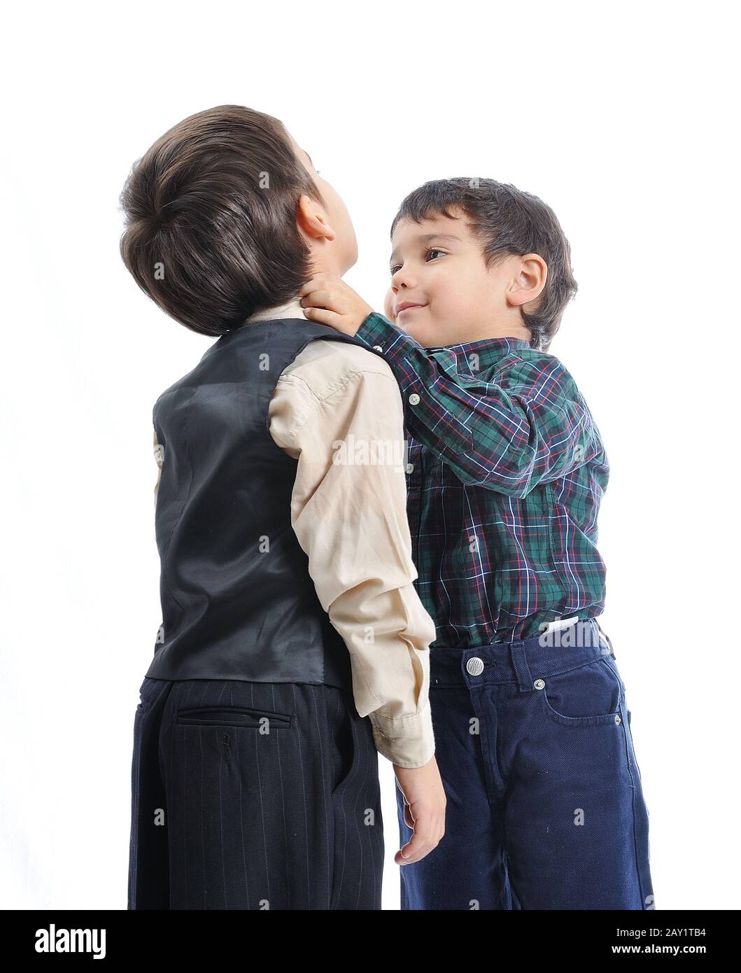 Happy children with fashionable clothes isolated Stock Photo - Alamy