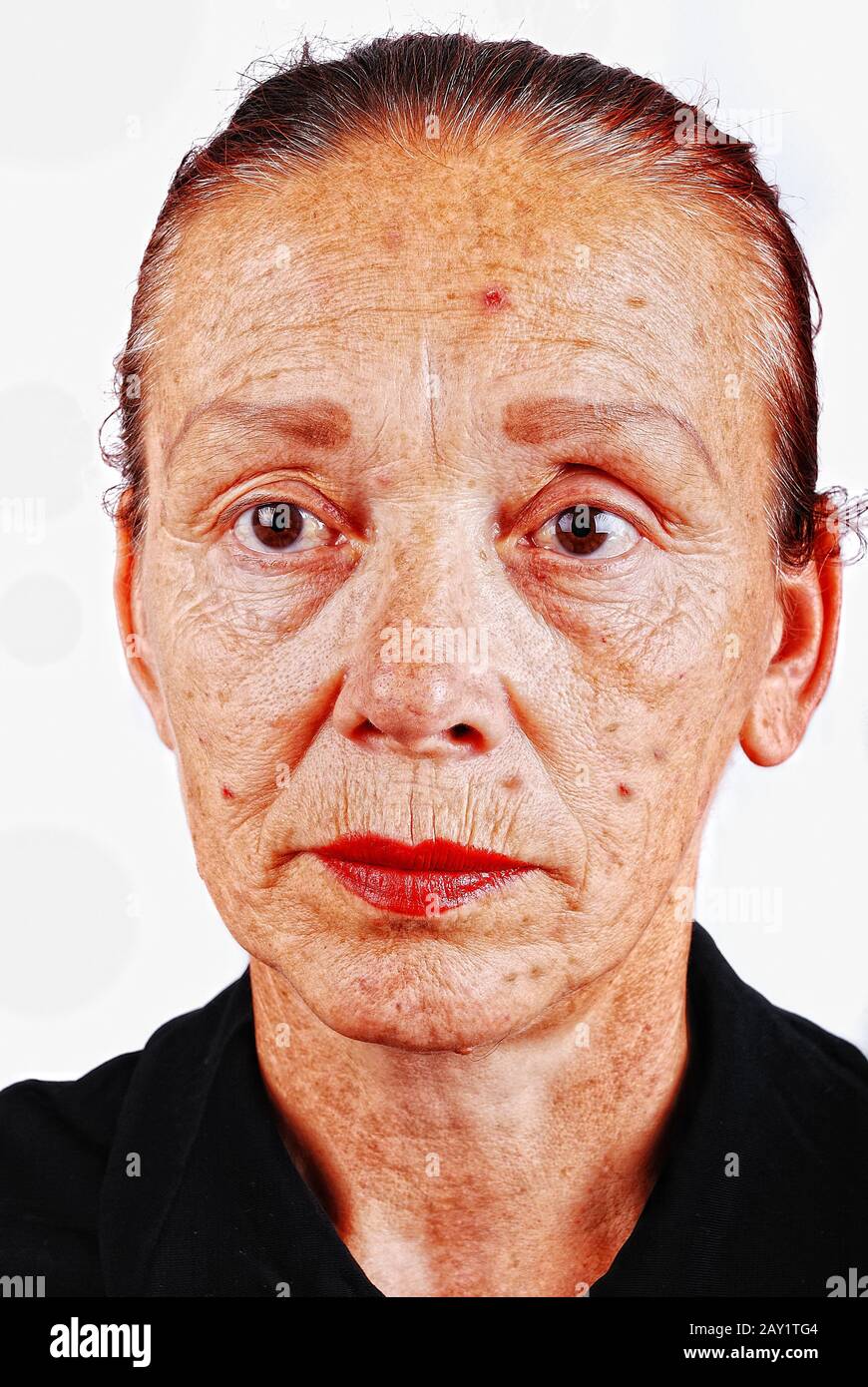 Senior woman with old skin face Stock Photo - Alamy
