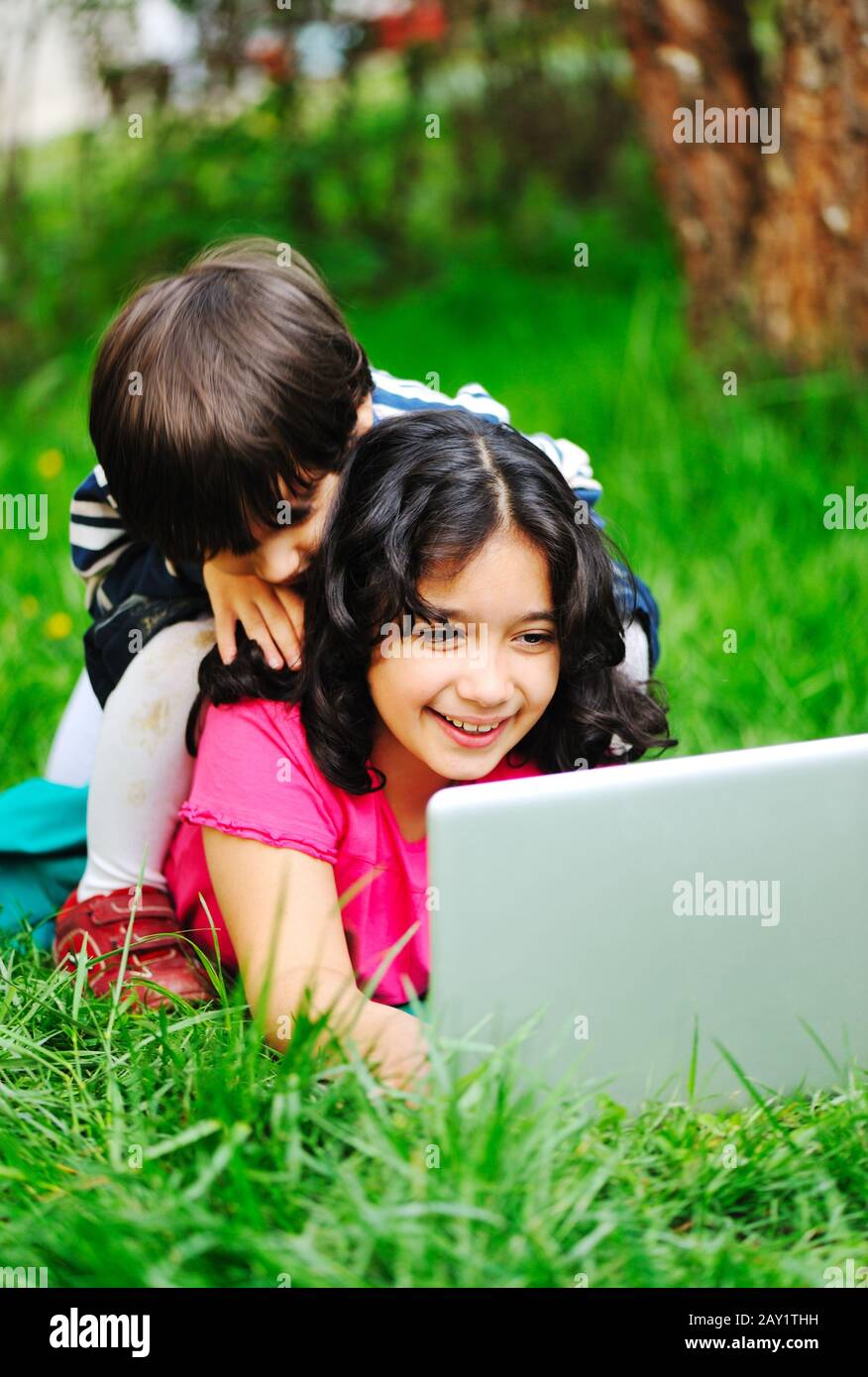 happy children in nature outdoor Stock Photo - Alamy