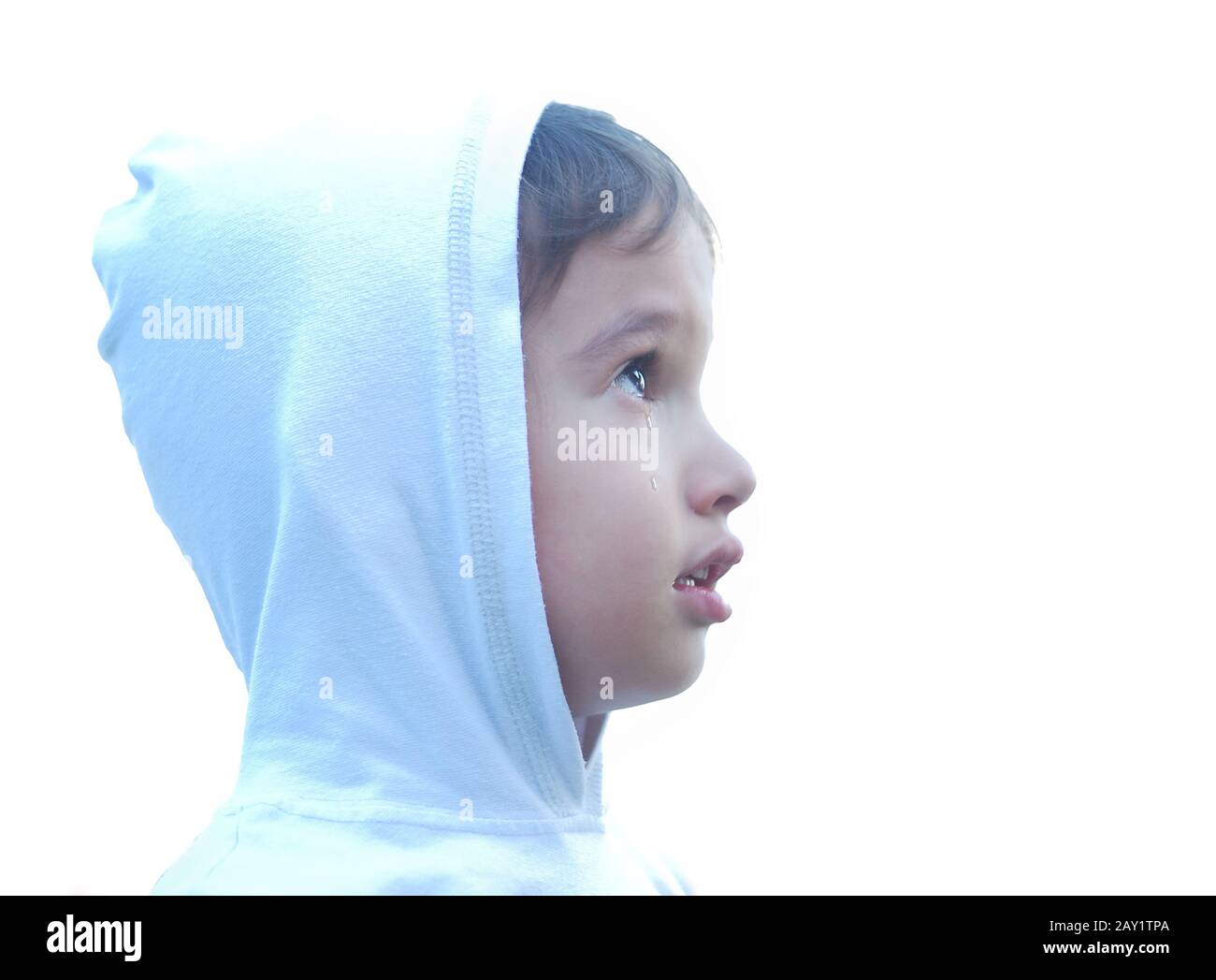 Outdoor isolated kid with sad expression on face Stock Photo - Alamy