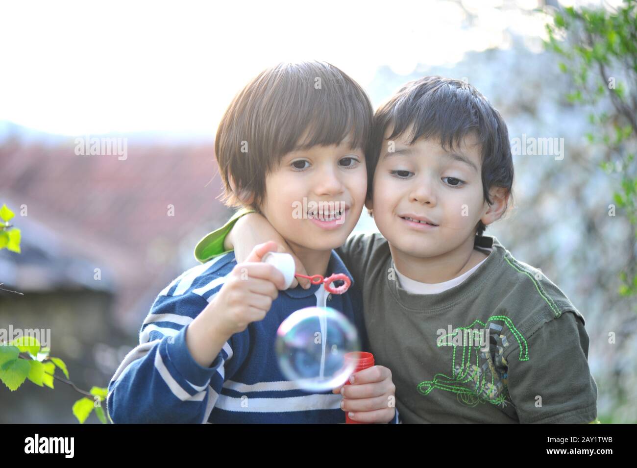 happy children in nature outdoor Stock Photo - Alamy