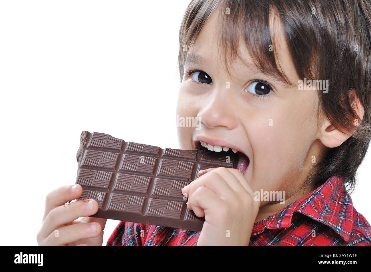 Very cute kid with chocolate Stock Photo - Alamy