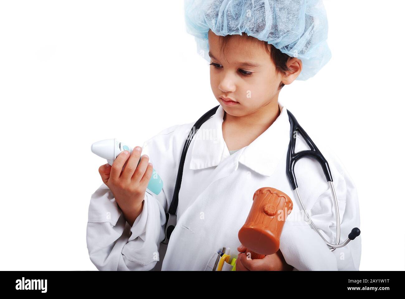 A little cute boy in doctor clothes Stock Photo - Alamy