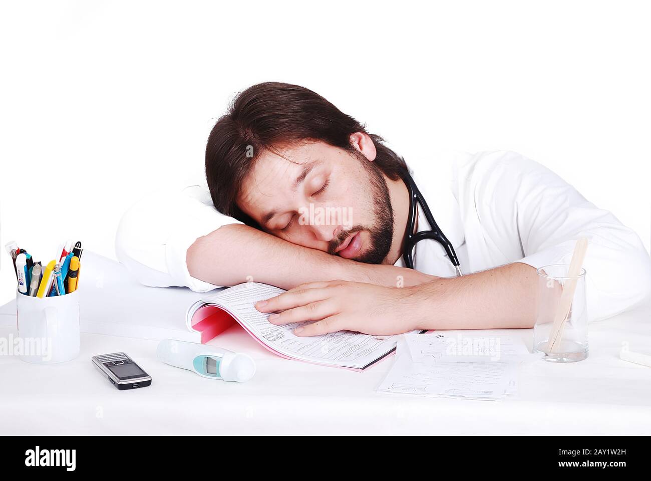 Doctor sleeping up close hi-res stock photography and images - Alamy