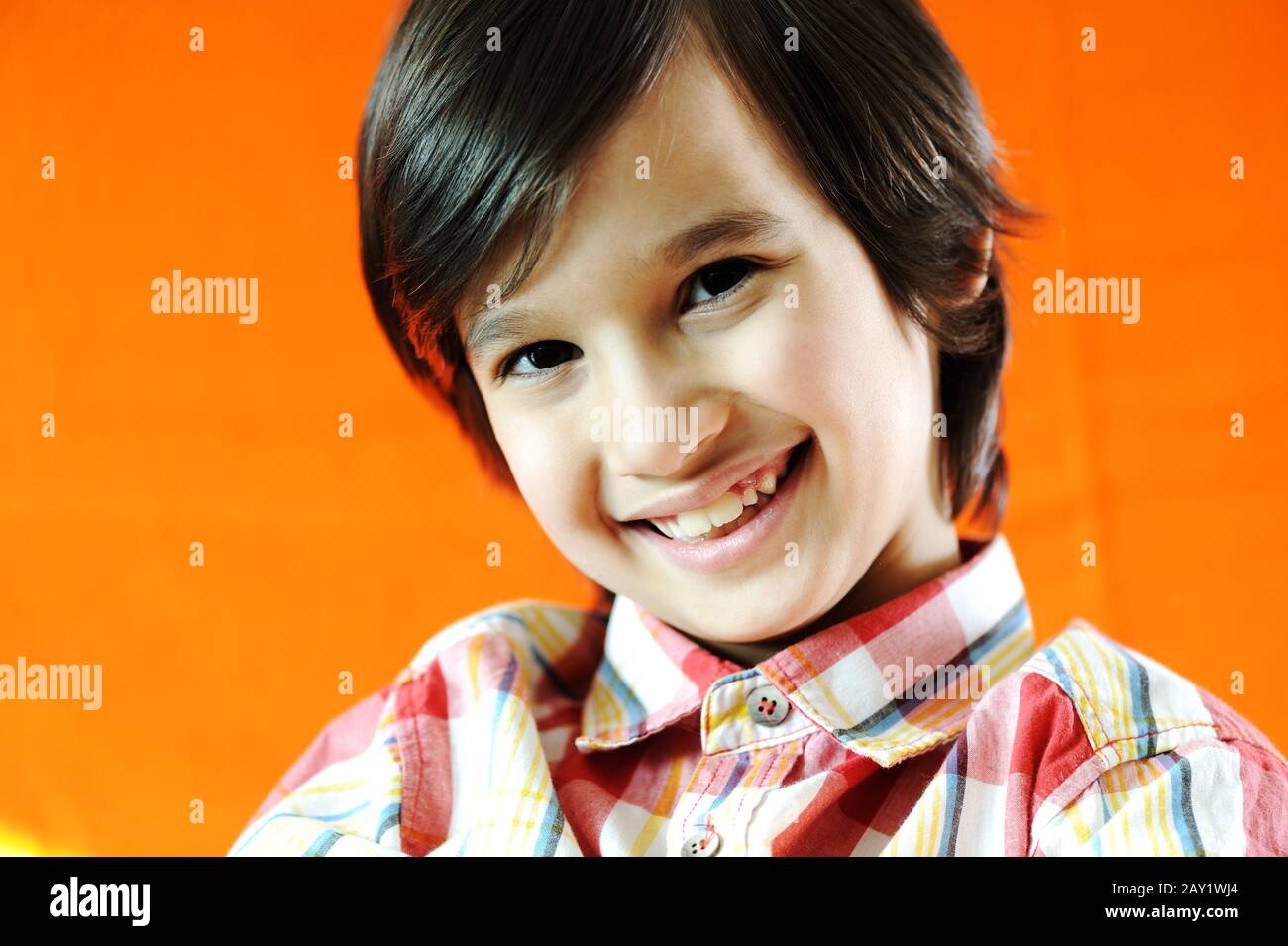Closeup portrait of real child Stock Photo - Alamy