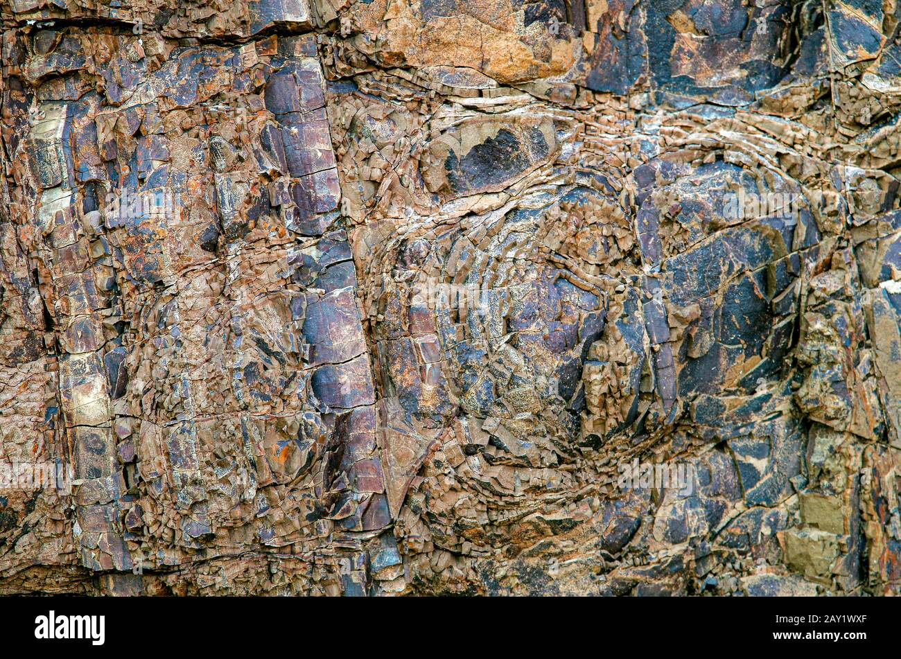 Color rock close up. Natural forms in stone structure. Background ...