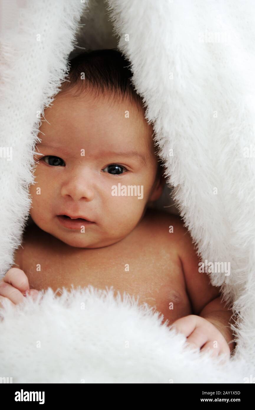 Closeup portrait cute arabic newborn hi-res stock photography and ...