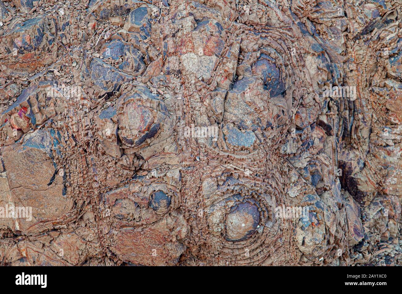 Color rock close up. Natural forms in stone structure. Background ...