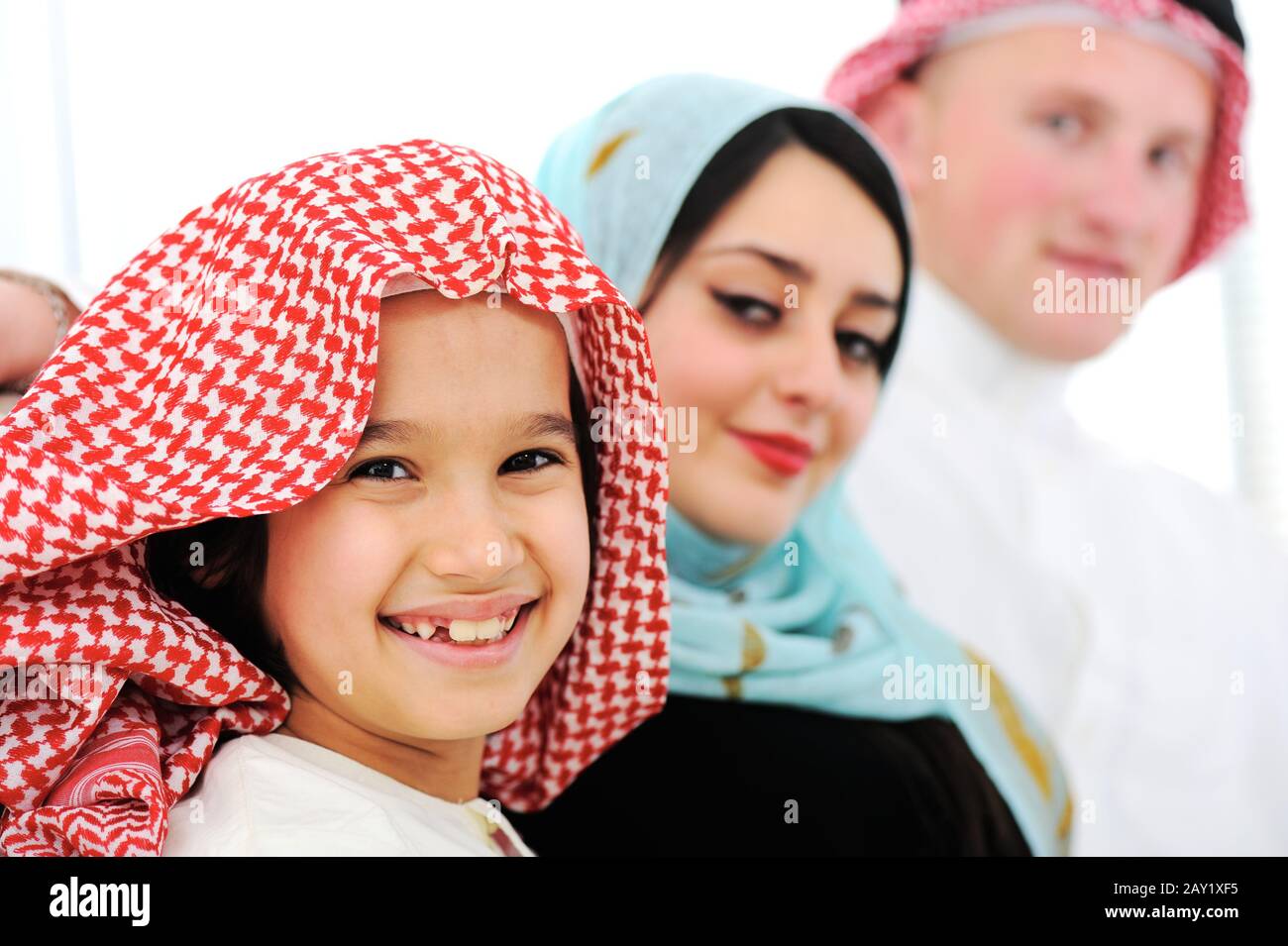 Arabic happy family at home Stock Photo - Alamy