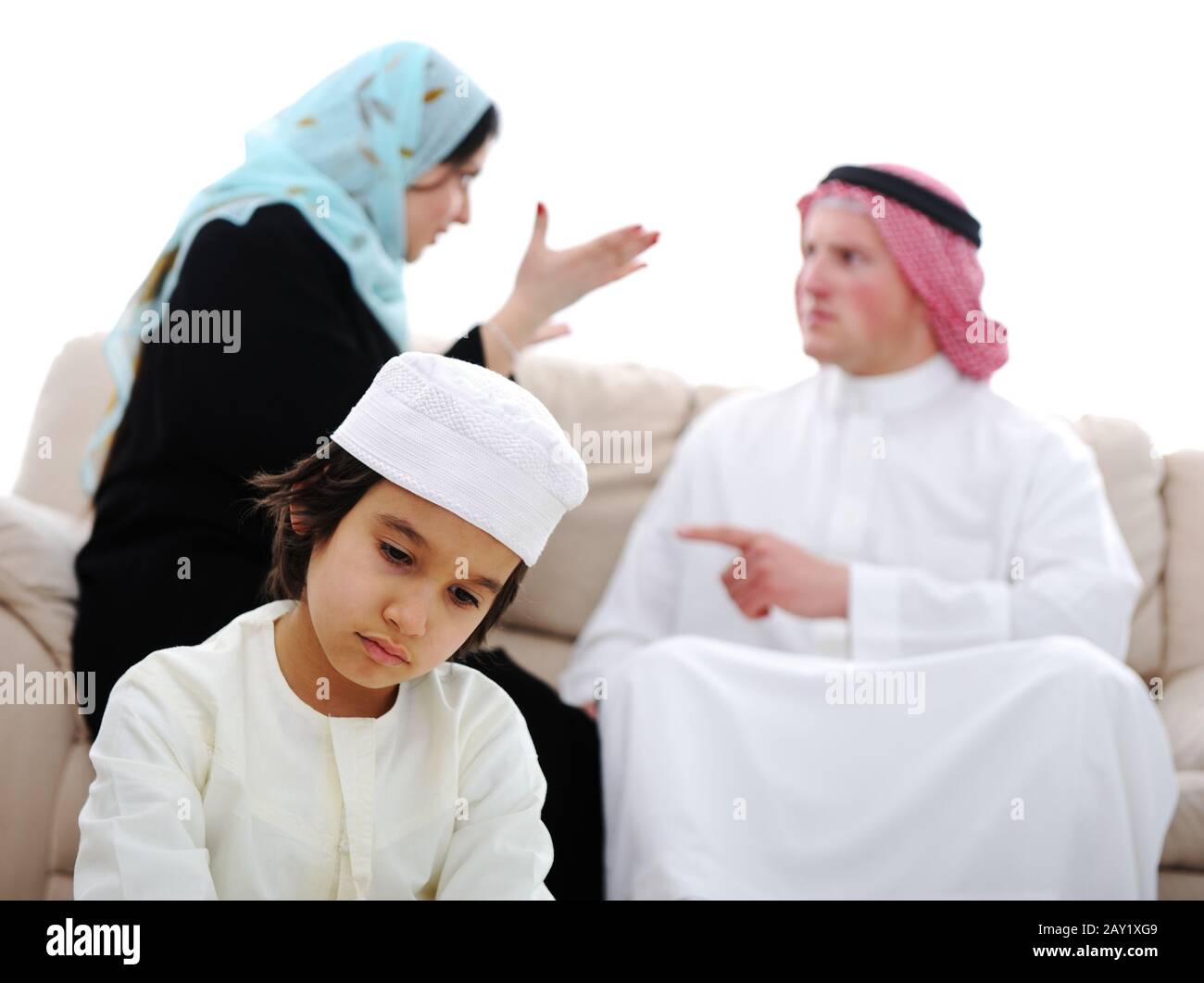 Arabic family fighting at home Stock Photo - Alamy