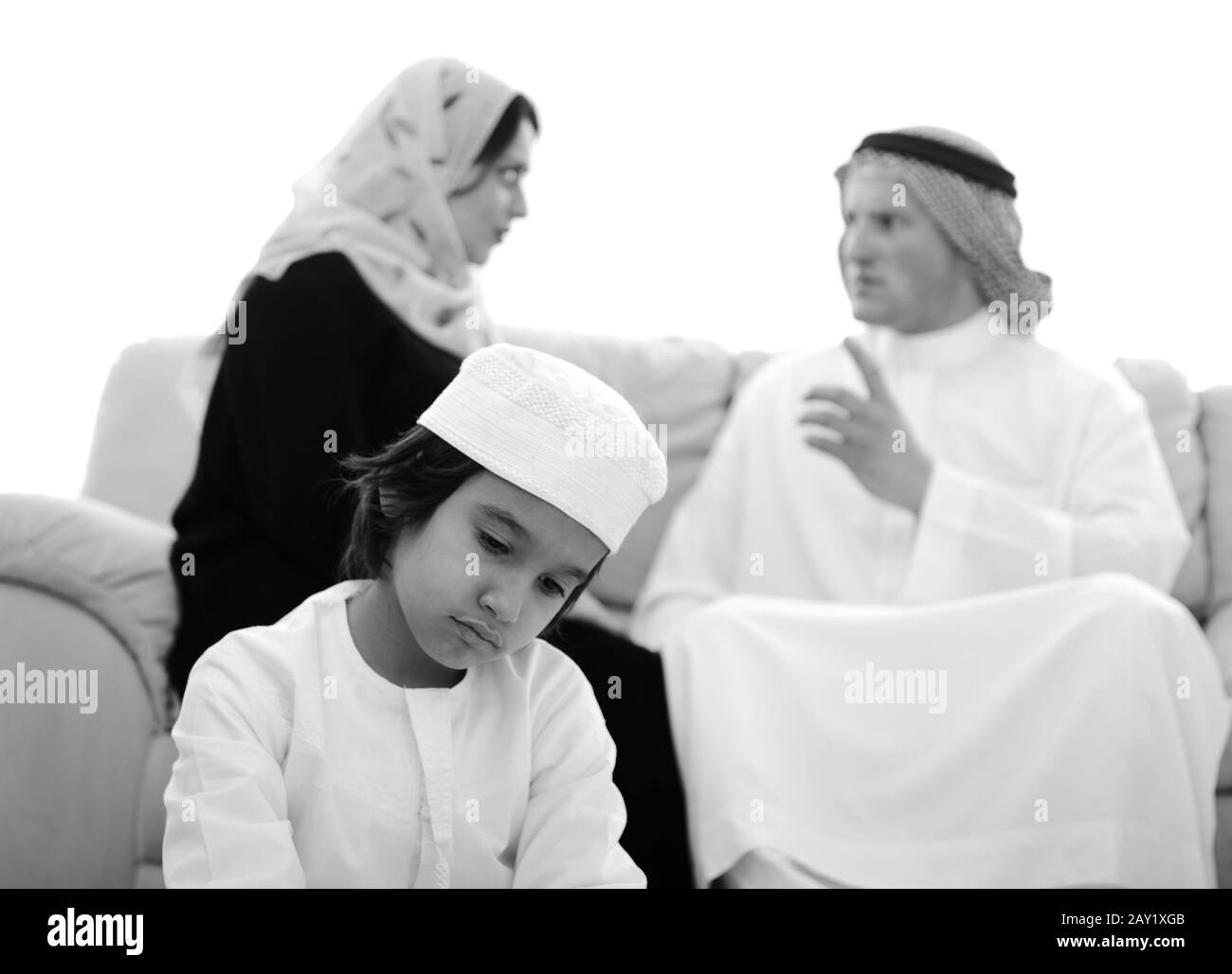 Arabic family fighting at home Stock Photo - Alamy