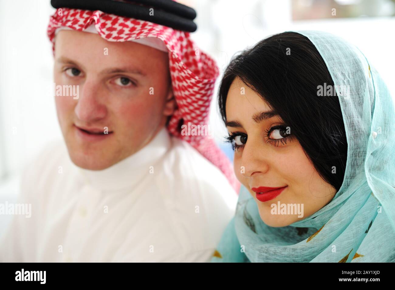 Arabic couple, wife and husband Stock Photo - Alamy