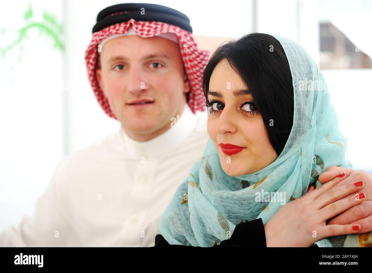 Arabic couple, wife and husband Stock Photo - Alamy