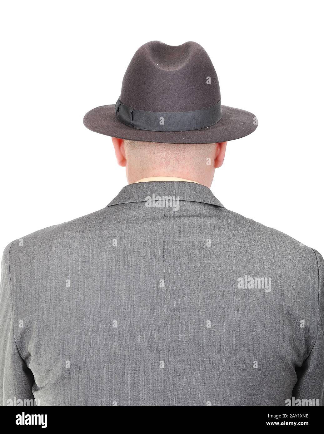 Young bald businessman from his back Stock Photo - Alamy