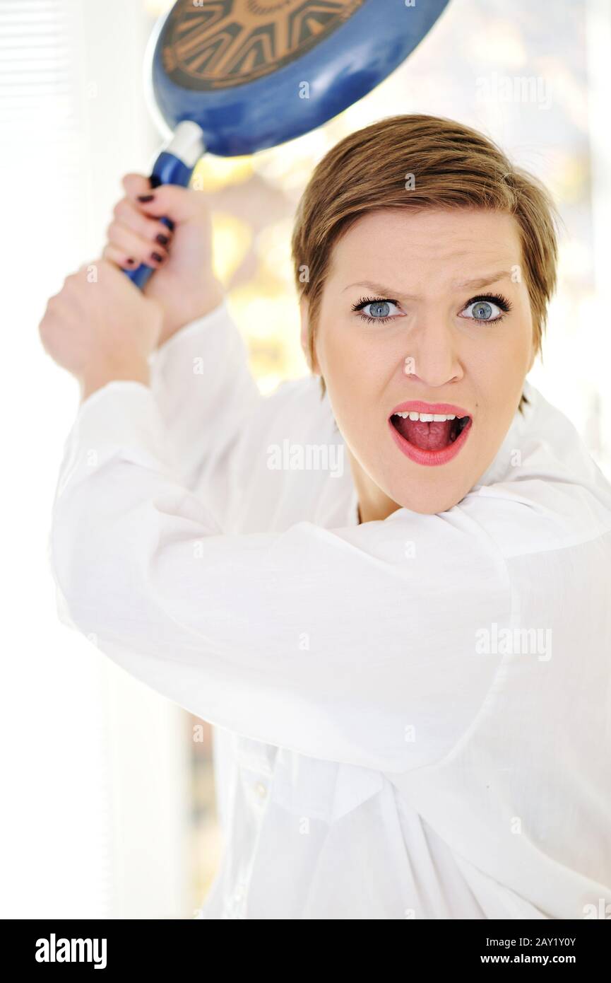 Woman pan frustration hi-res stock photography and images - Alamy