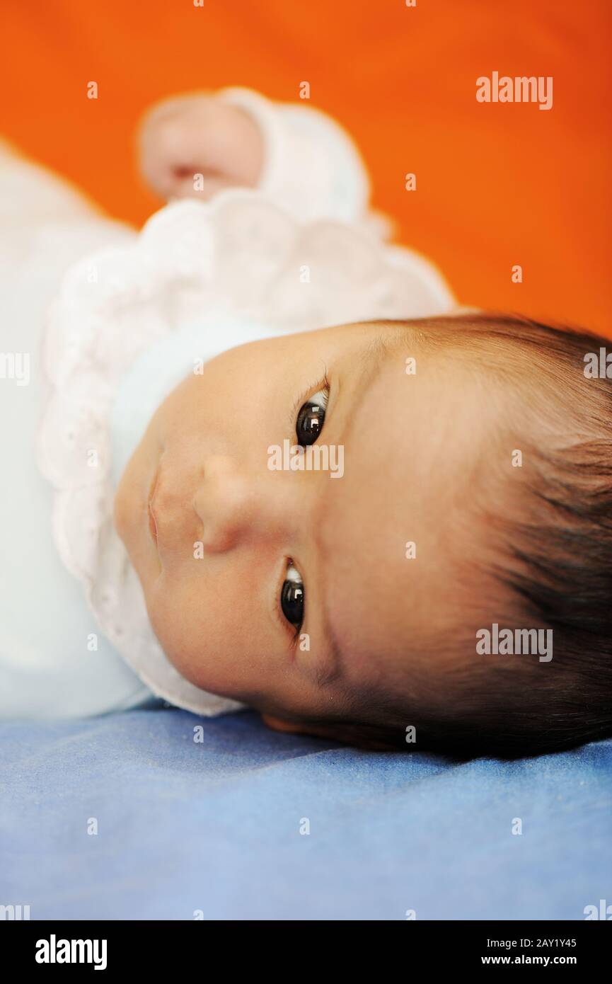 Closeup portrait cute arabic newborn hi-res stock photography and ...