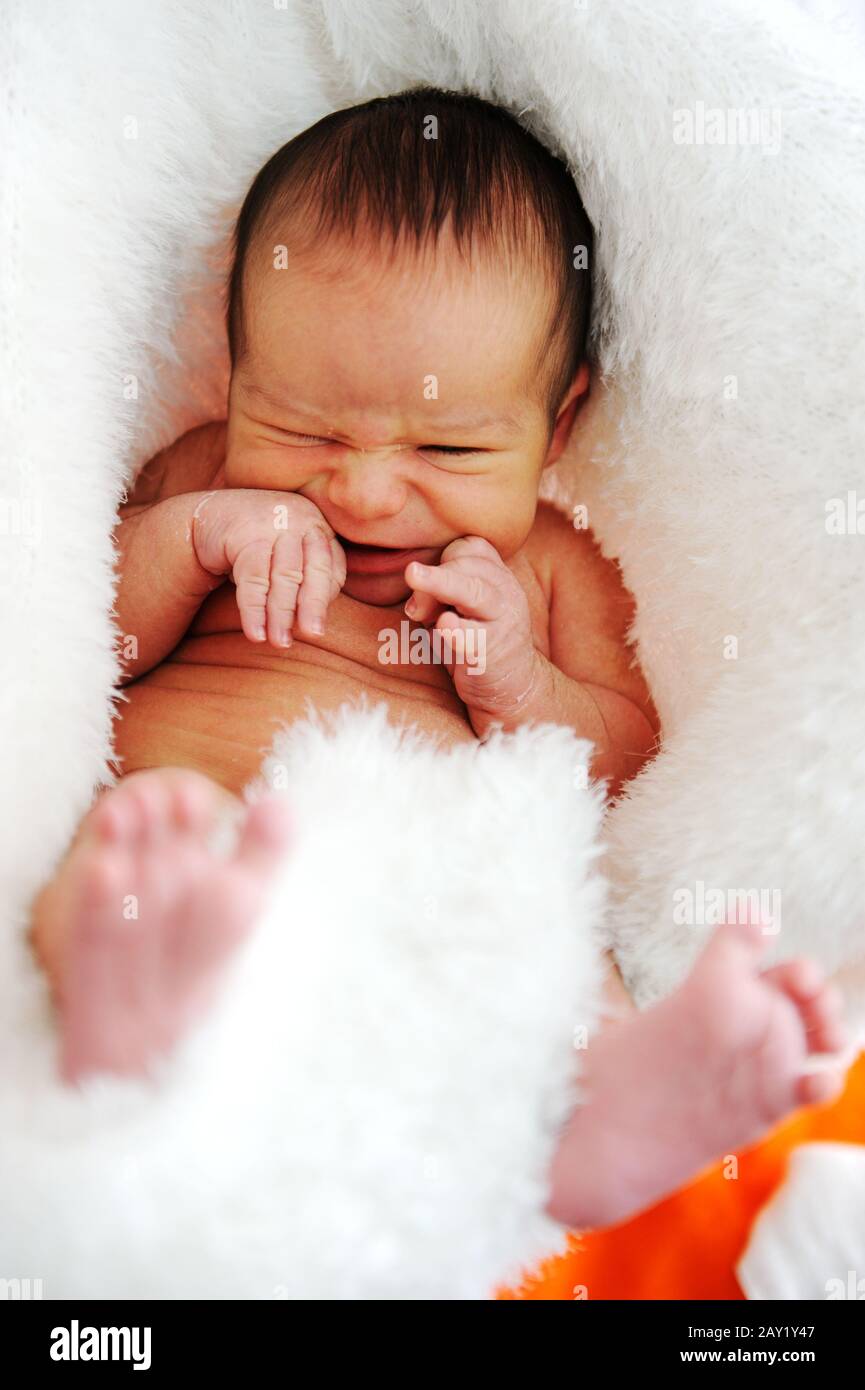Closeup portrait cute arabic newborn hi-res stock photography and ...
